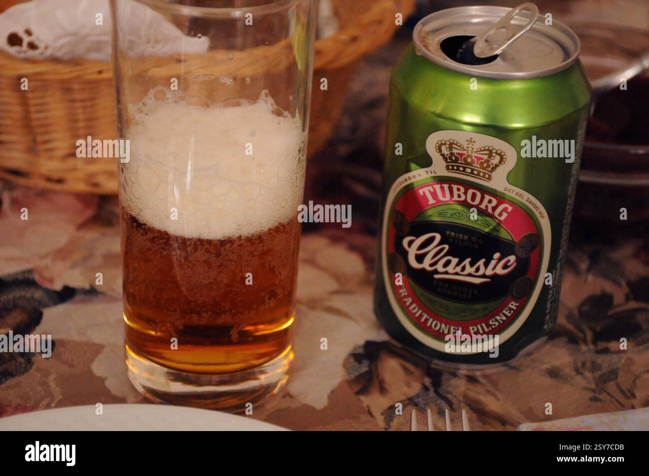 Copenhagen/ DenmarK/27 FEBRUARY 2025/danish tuborg classic beer in ...