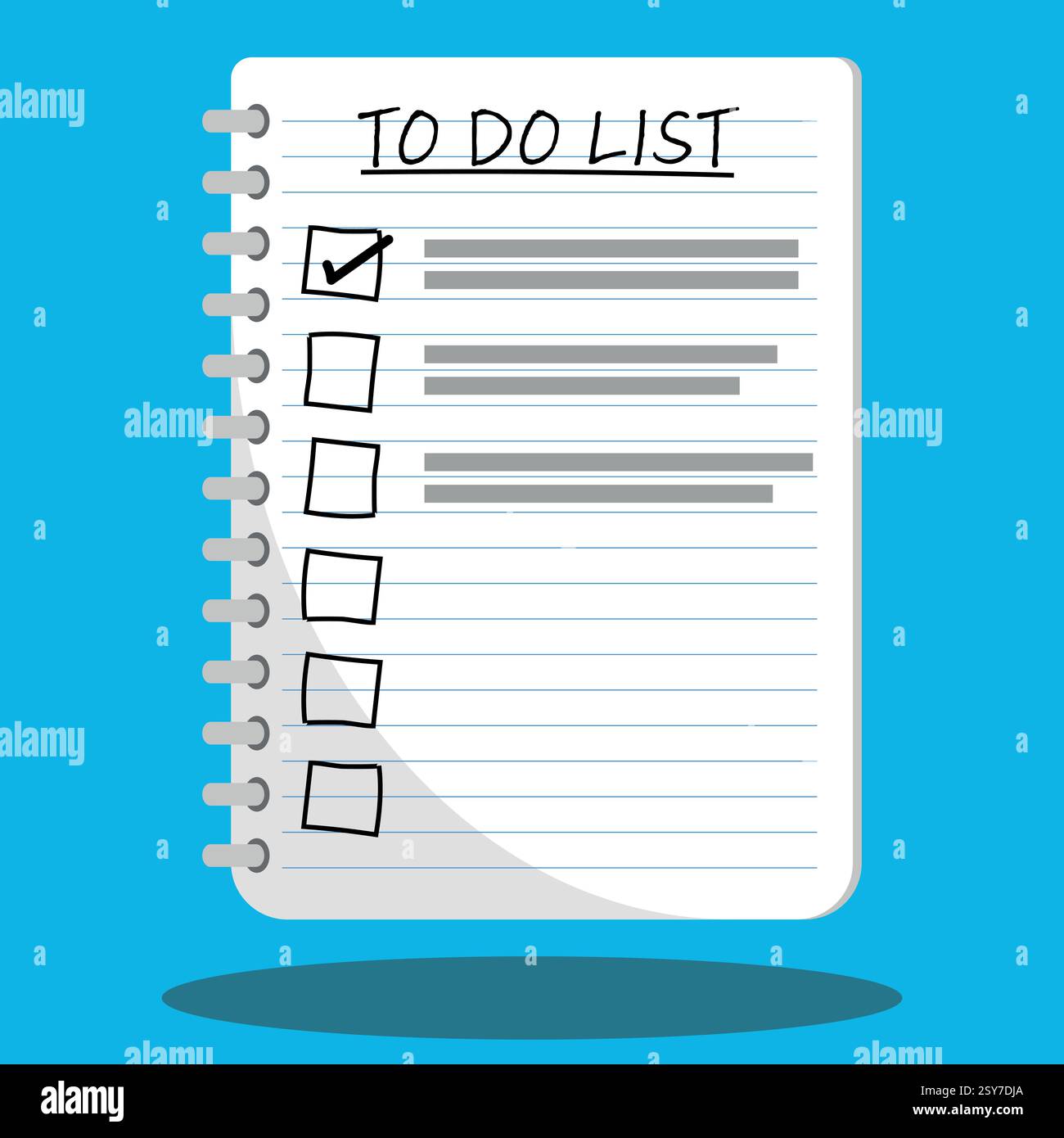 To-do list on a ring notepad, keeping a journal, check list, organiser ...