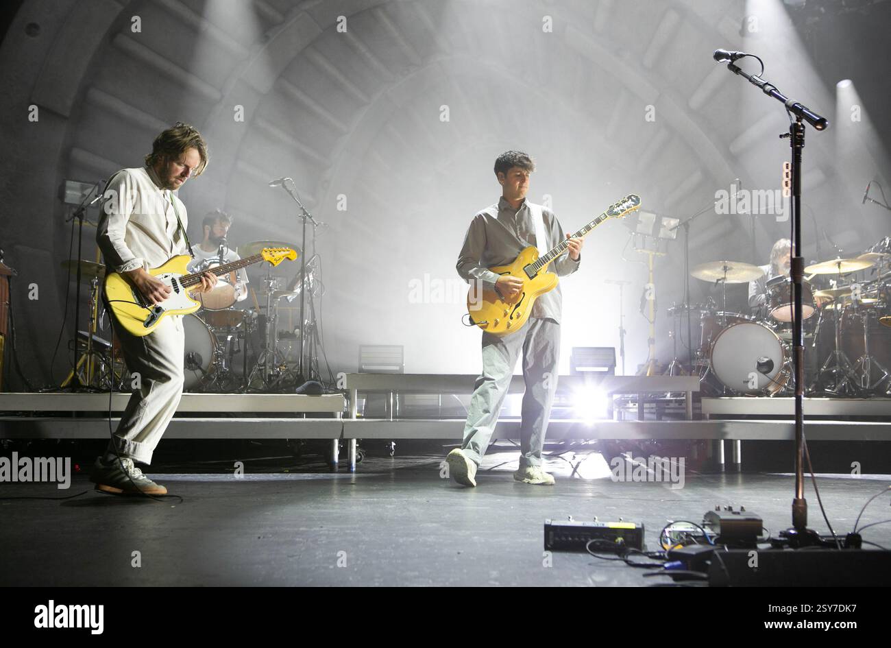 Vampire Weekend performing on stage at the Manchester Apollo in Greater ...