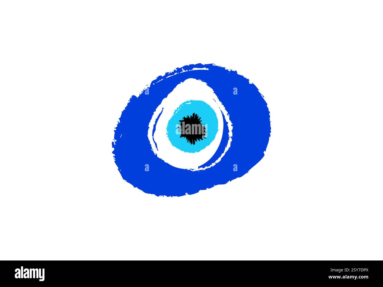 Blue evil eye symbol with circular design representing protection and ...
