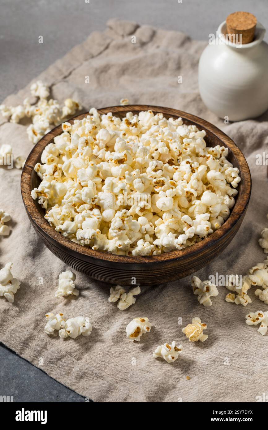 Homemade Healthy Butter Popcorn with Sea Salt Stock Photo - Alamy