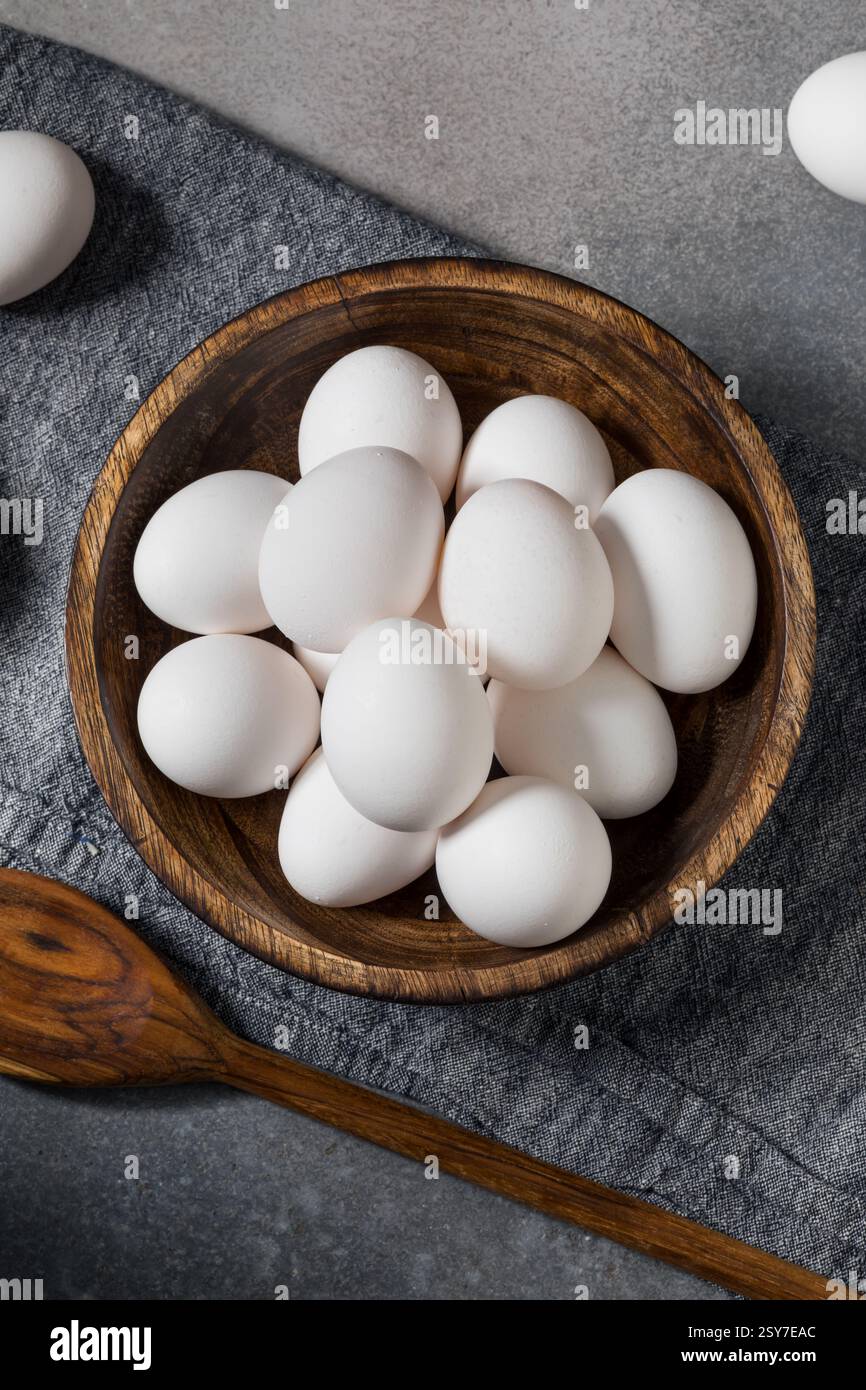 Organic Cage Free White Eggs in a Bowl Stock Photo - Alamy