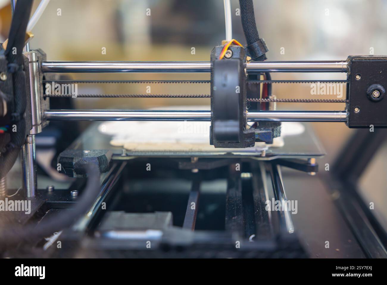 3D printer creating plastic objects with precision and speed. The ...