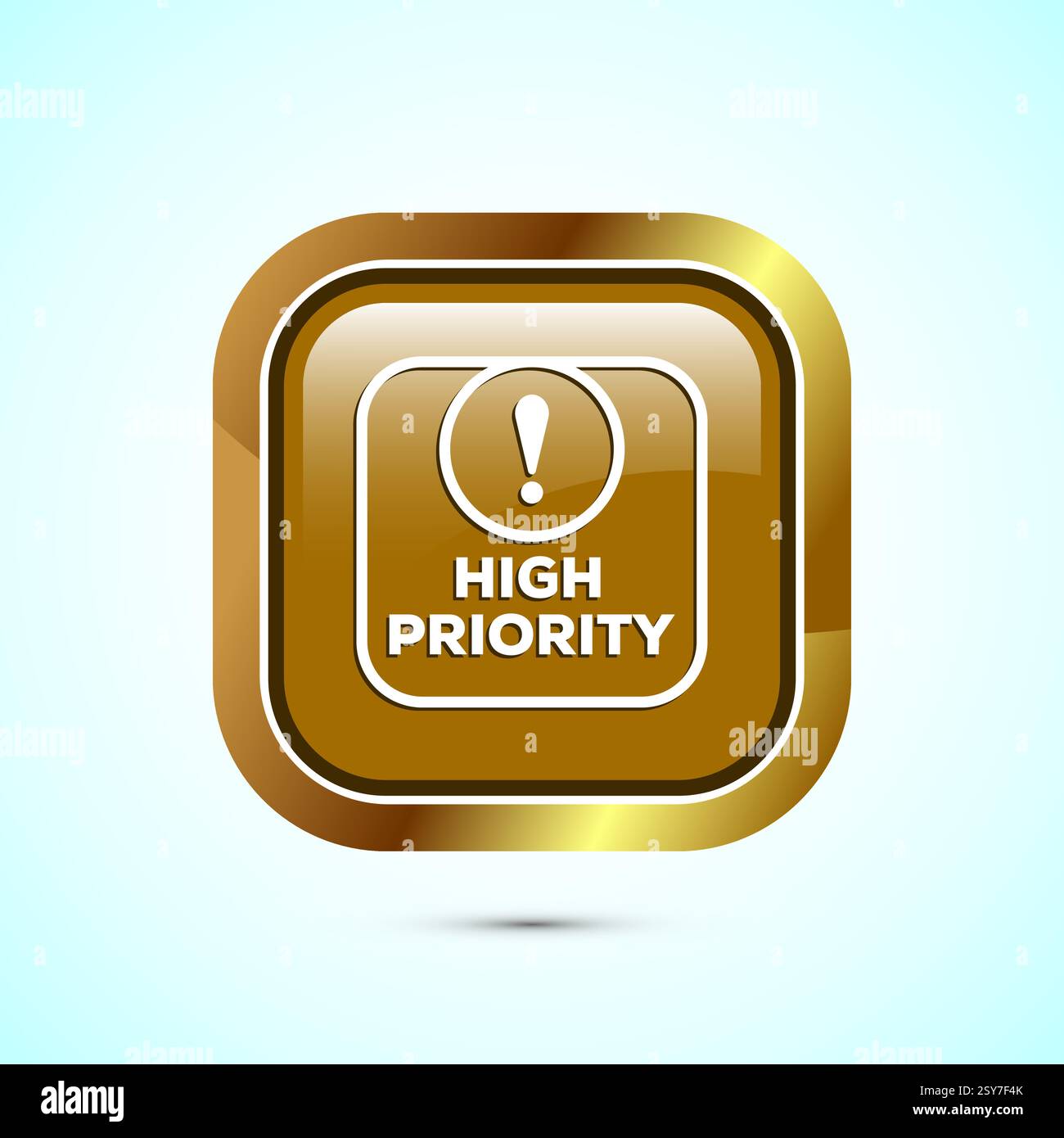 High priority icon design illustration. High priority label badge sign ...