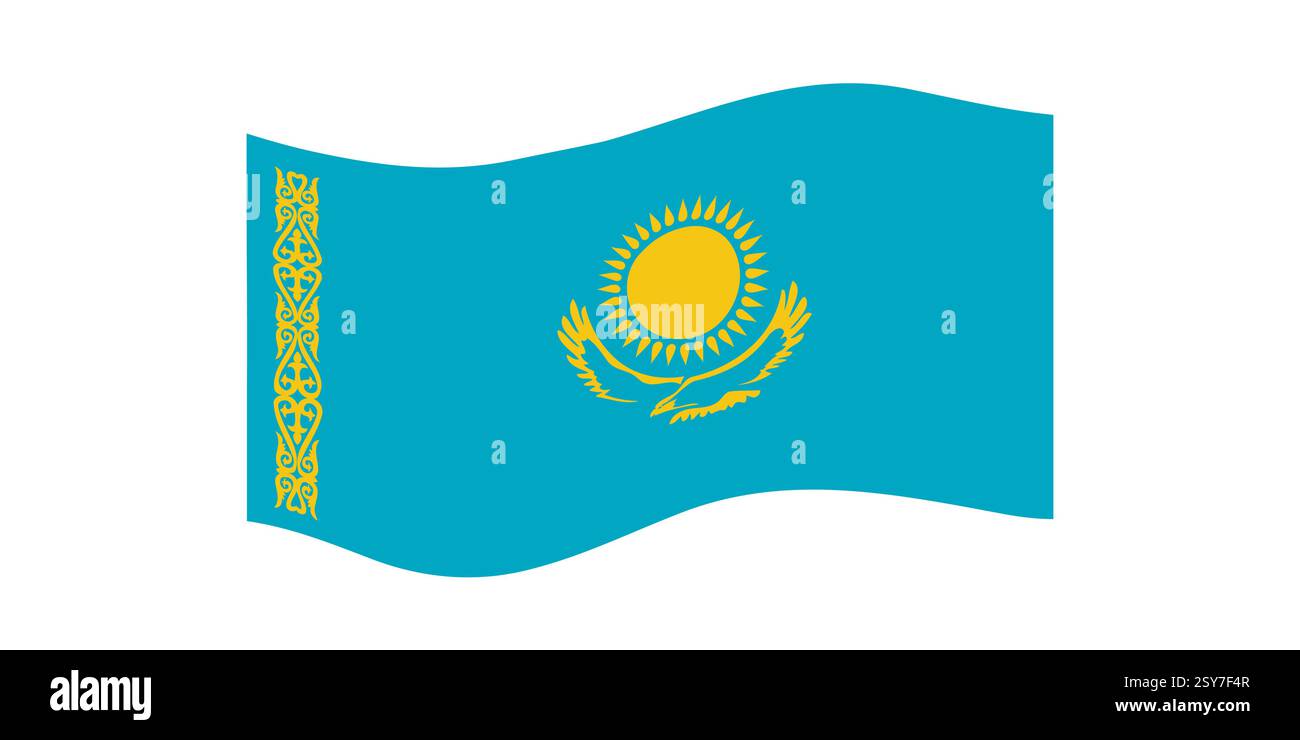 Flag of Kazakhstan. Kazakh national symbol in official colors. Template ...