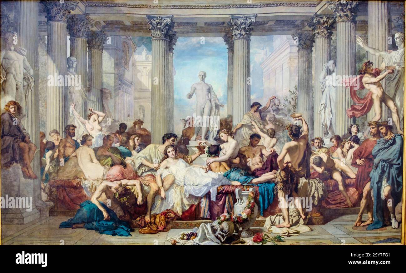 Thomas Couture (1815-1879), Romans of decay, 1847, Oil on canvas, Musée ...