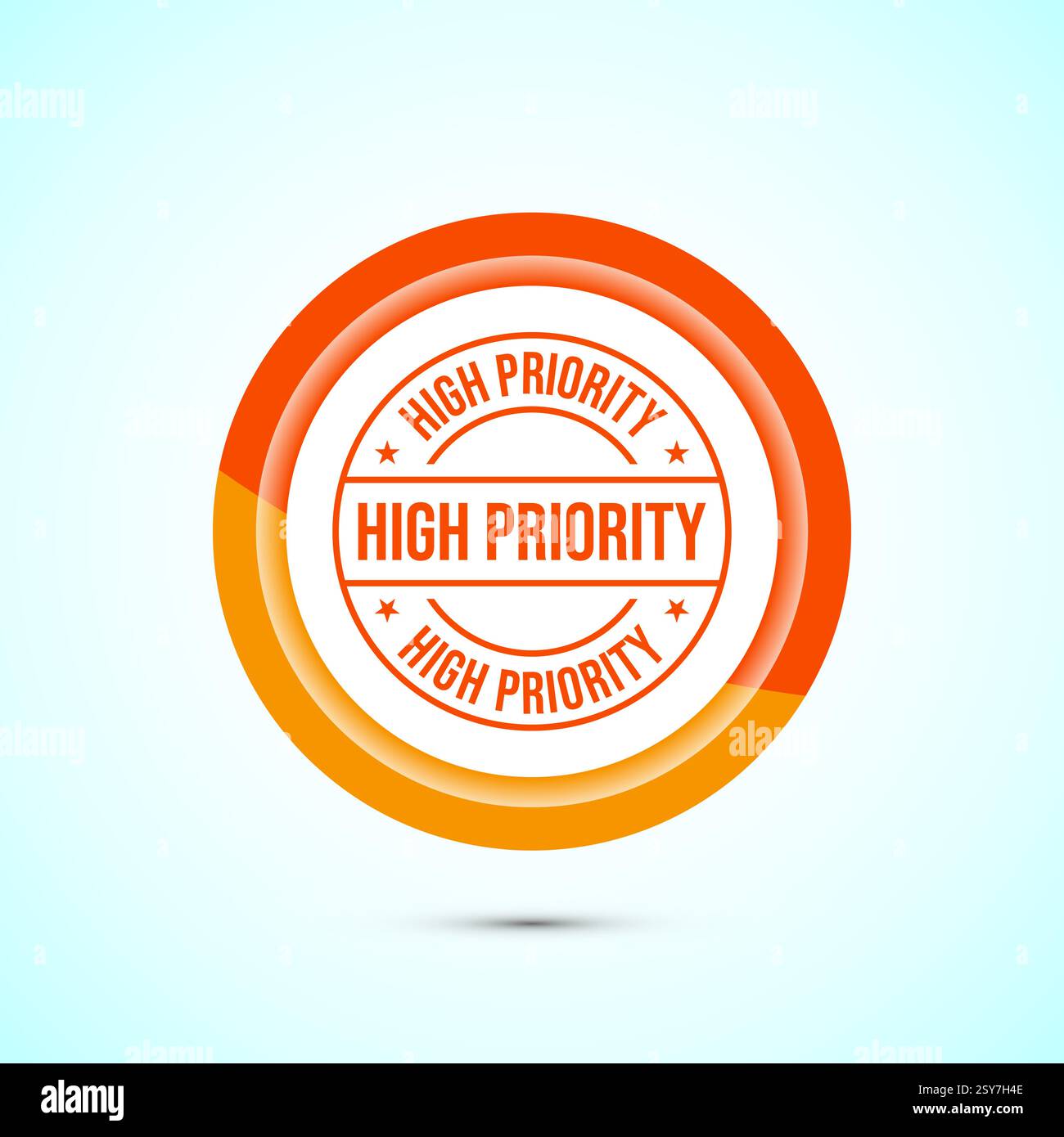 High priority icon design illustration. High priority label badge sign ...