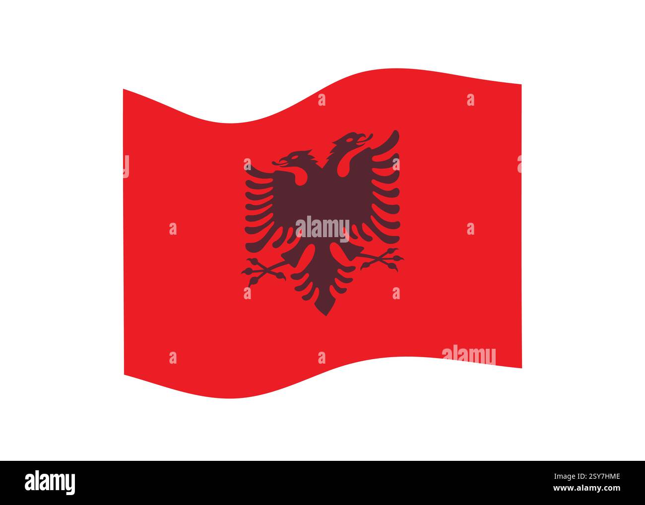 Flag of Albania. Albanian national symbol in official colors. Template ...