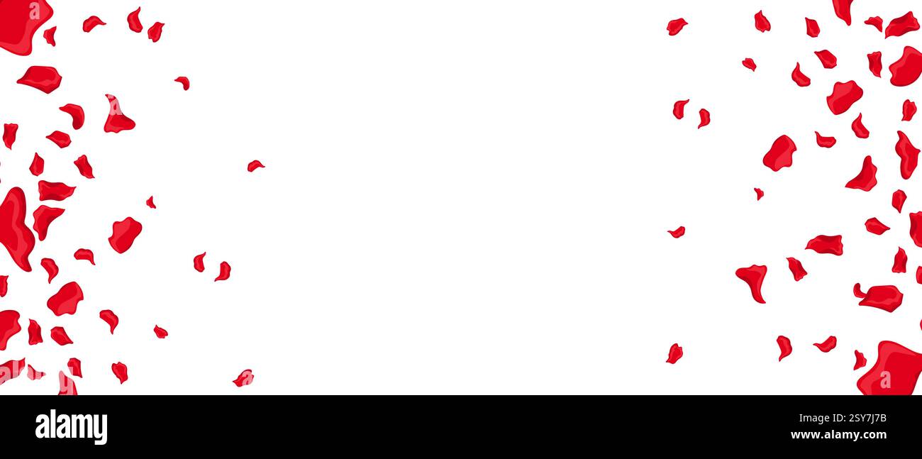 Flying red rose petals for romantic and elegant designs Stock Vector ...