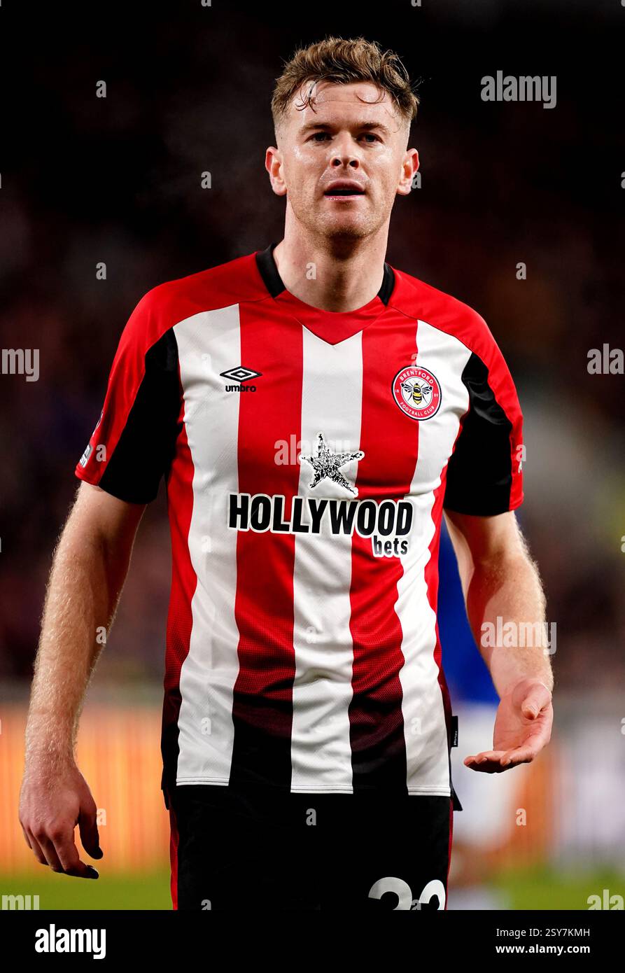 Brentford's Nathan Collins during the Premier League match at Gtech ...