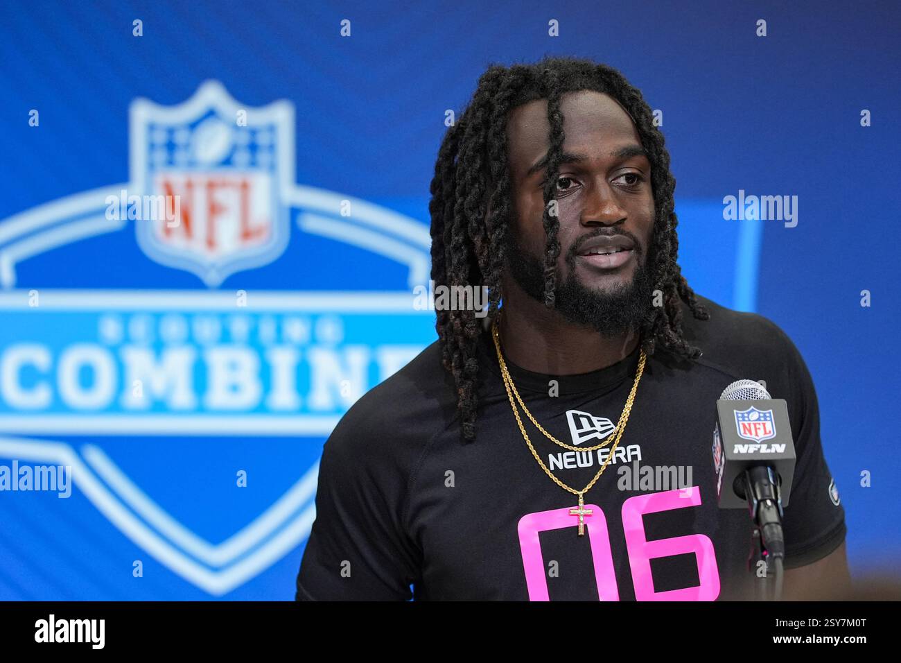 Ohio State defensive back Denzel Burke speaks during a press conference ...