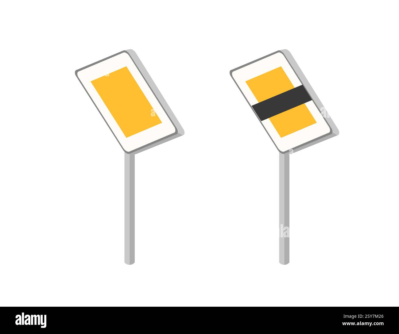 Pole mounted warning sign Cut Out Stock Images & Pictures - Alamy