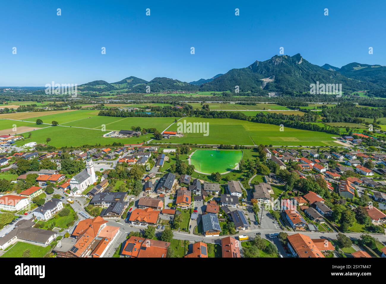 The Upper Bavarian Inn Valley around the municipality of Flintsbach in ...