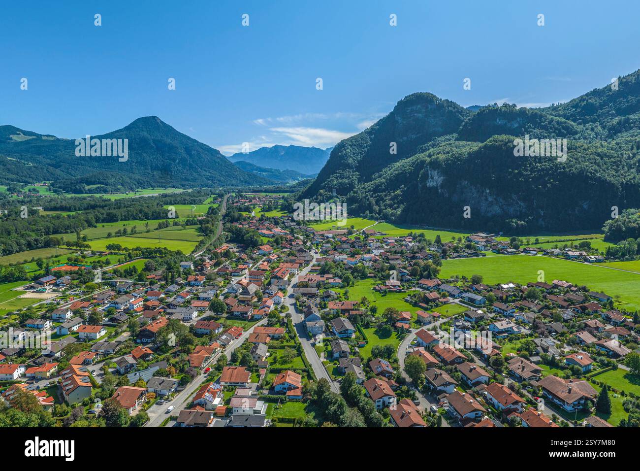 The Upper Bavarian Inn Valley around the municipality of Flintsbach in ...
