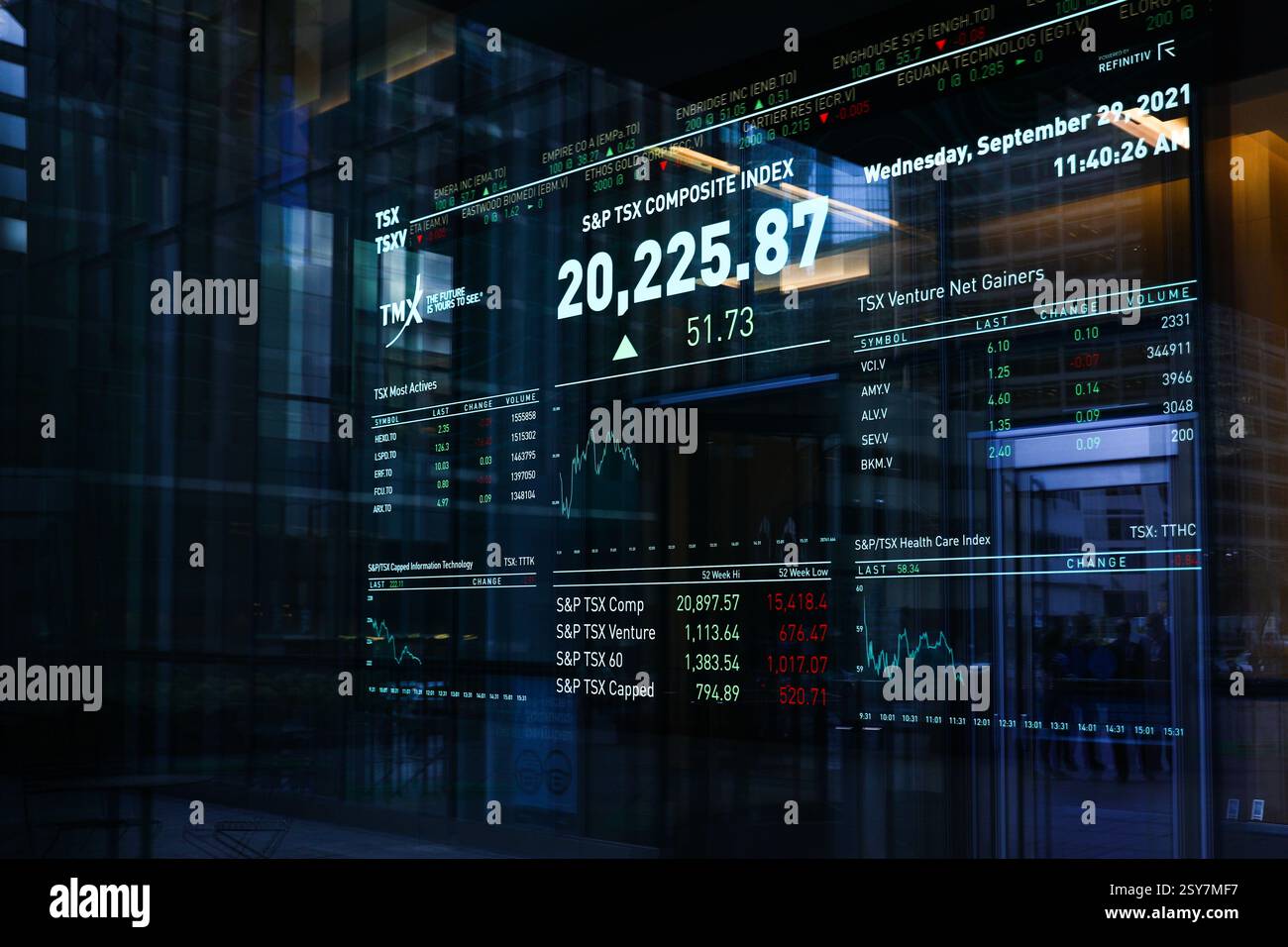 Toronto, Canada. 29th Sep, 2021. A sign board displays the level of the ...