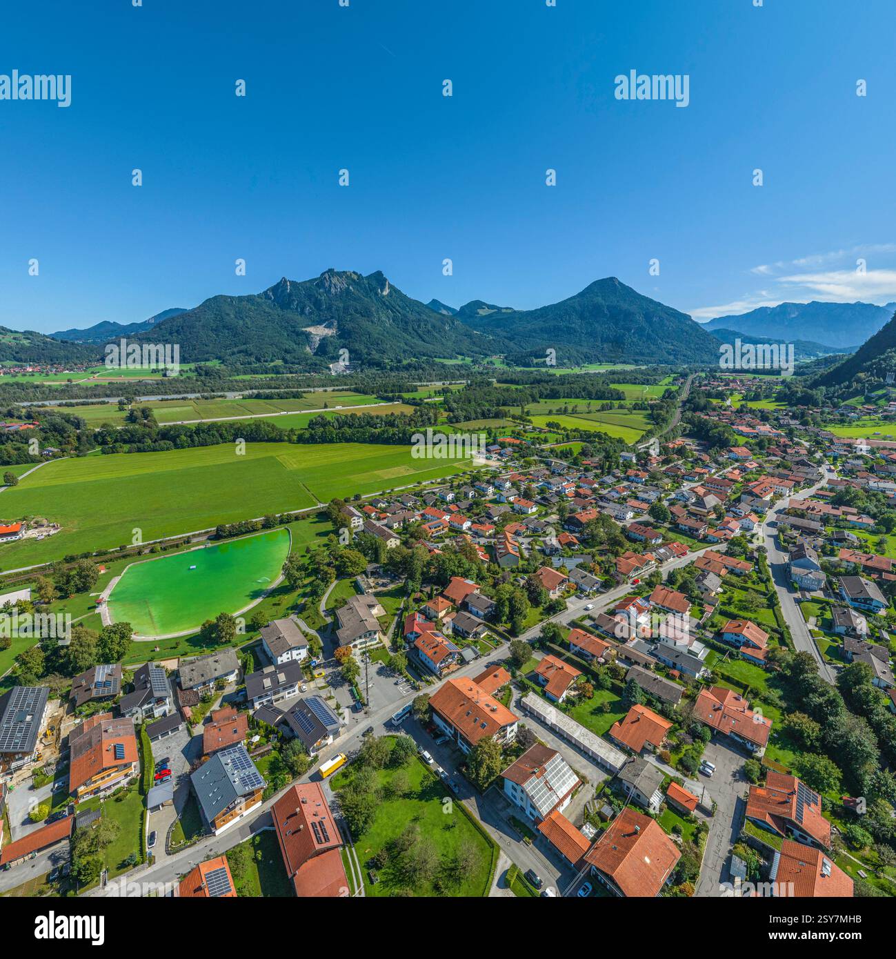 The Upper Bavarian Inn Valley around the municipality of Flintsbach in ...
