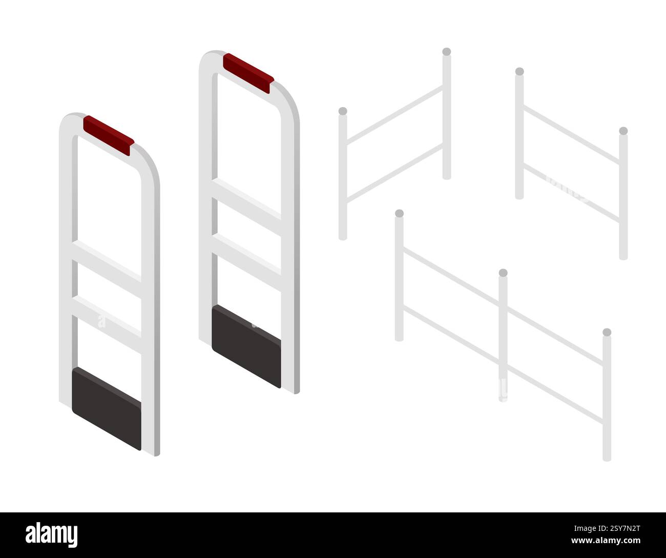 Isometric collection. Security gates and retail anti-theft systems ...