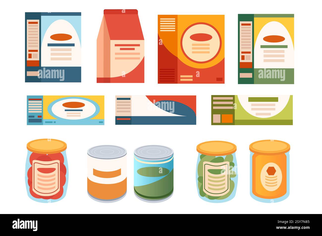 Set cartoon boxes containers hi-res stock photography and images - Alamy