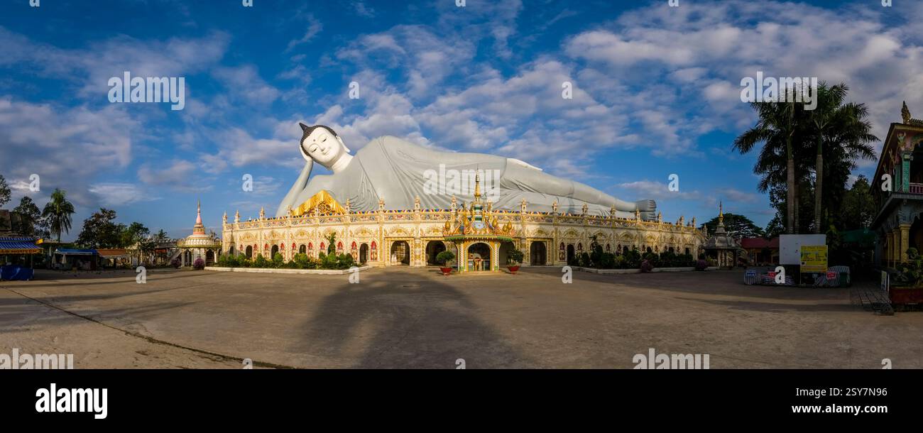 Panoramic view of the 63 metre long statue of a reclining Buddha in the ...