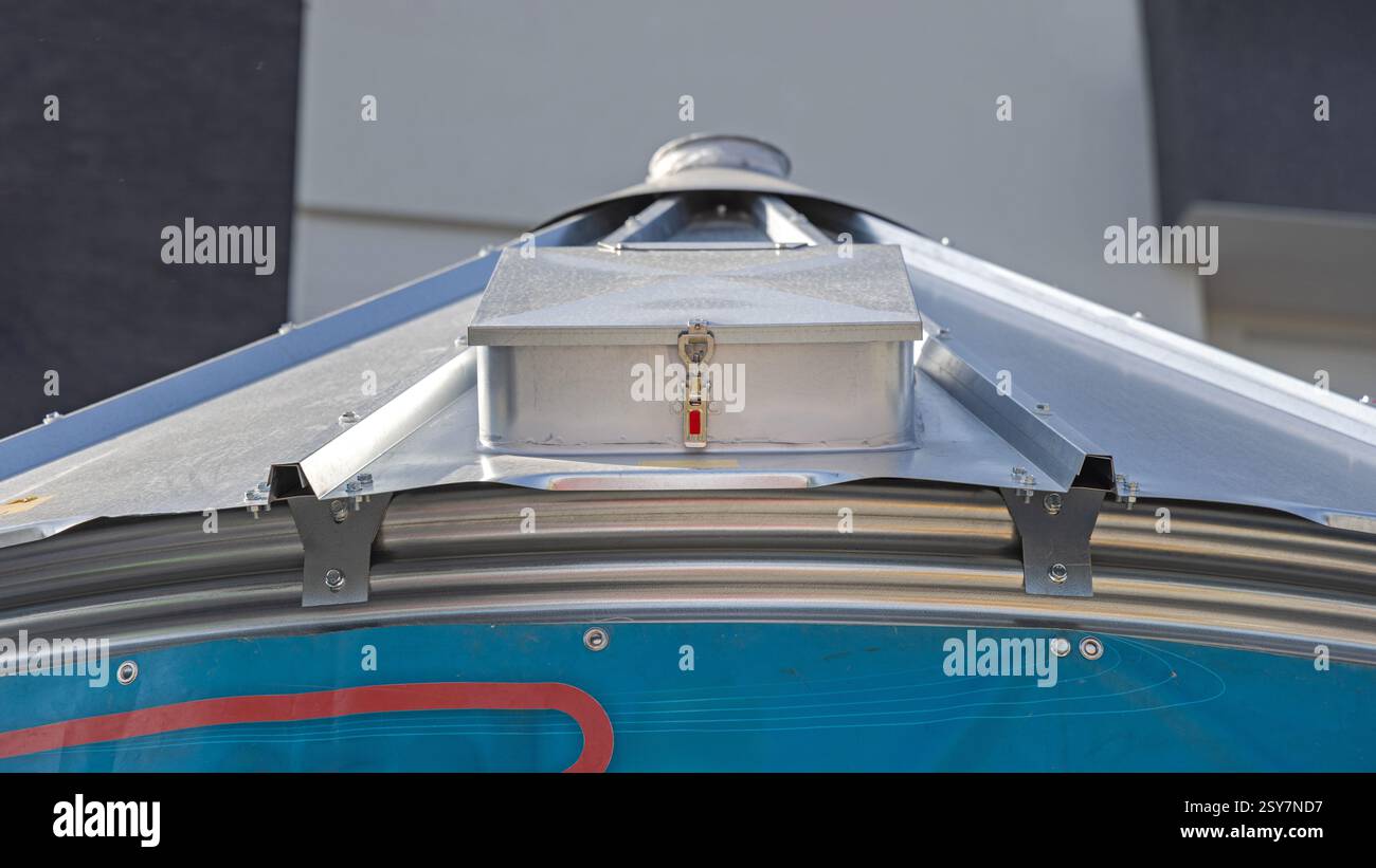 Grain Silo Roof Top Access Door Hatch With Closed Latch Stock Photo - Alamy