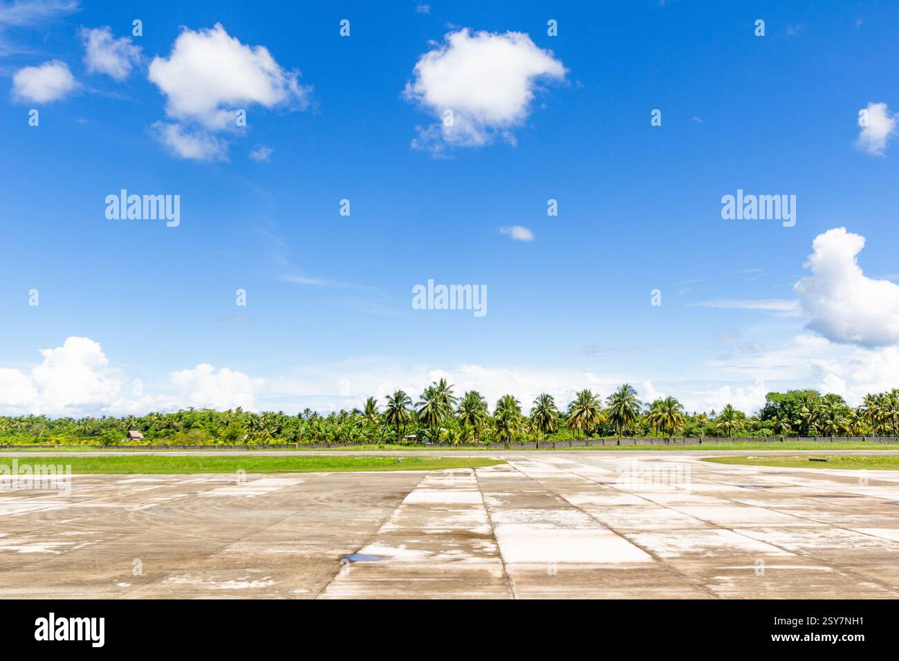 Tarmac of Sayak Airport, a small island airport in Siargao, Philippines ...