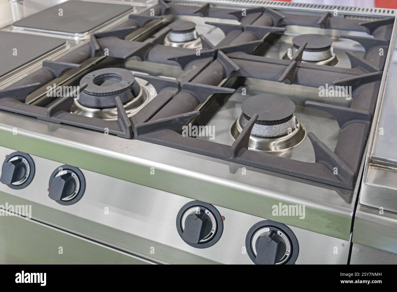 Gas Burning Stove With Four Burners Professional Kitchen Restaurant ...