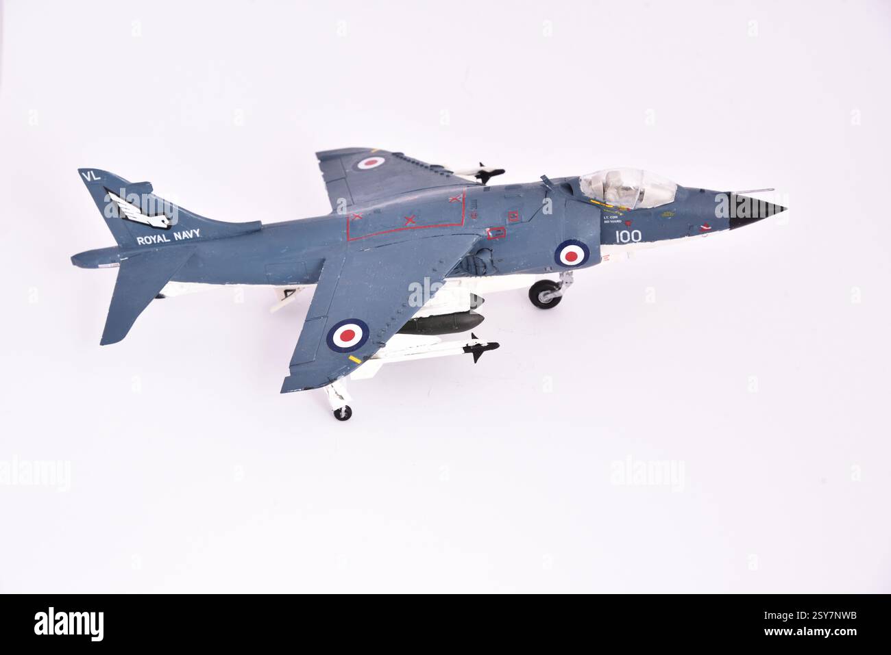 Plastic toy, completed and painted model for gluing. British plane with ...