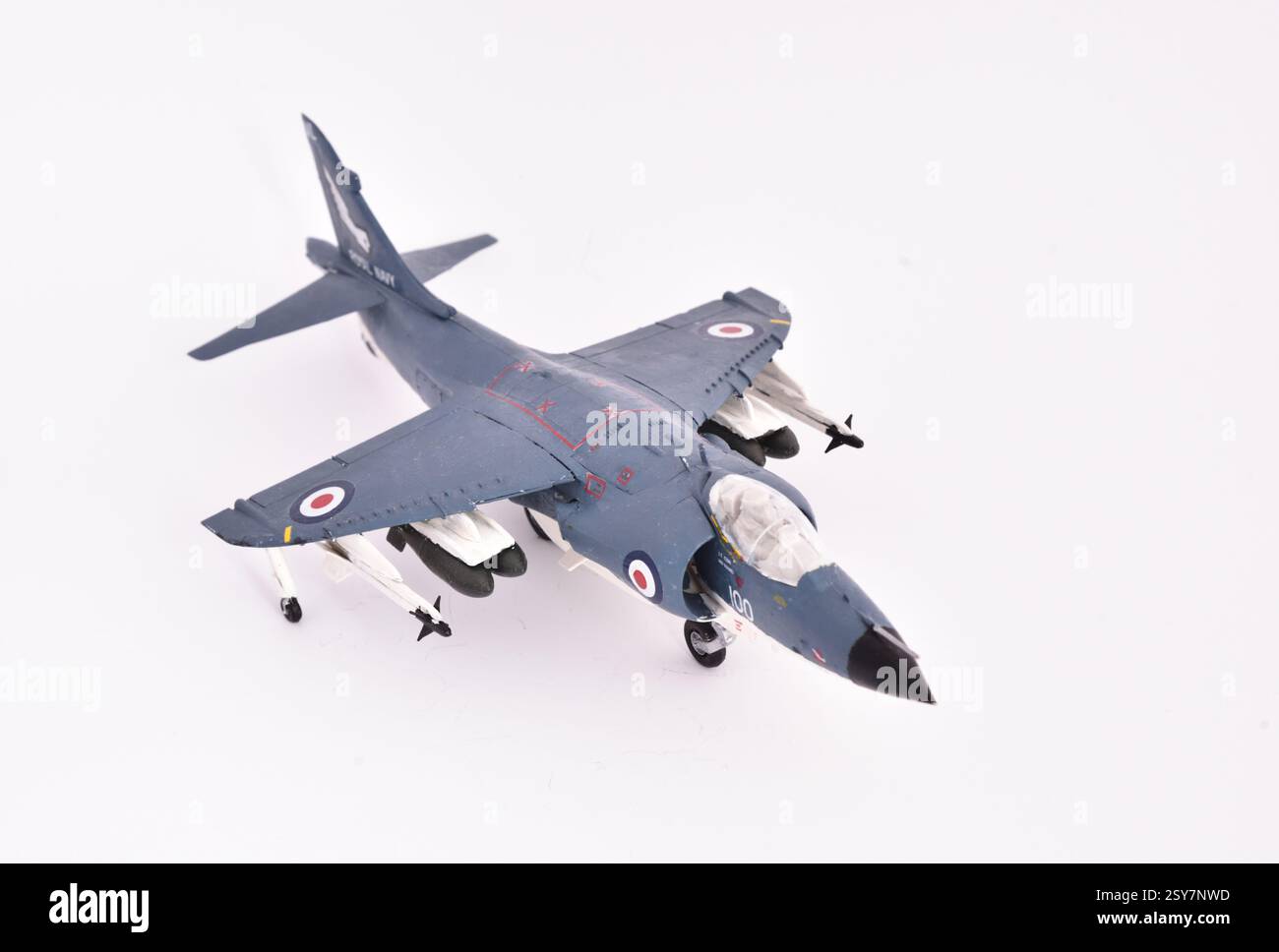 Plastic toy, completed and painted model for gluing. British plane with ...