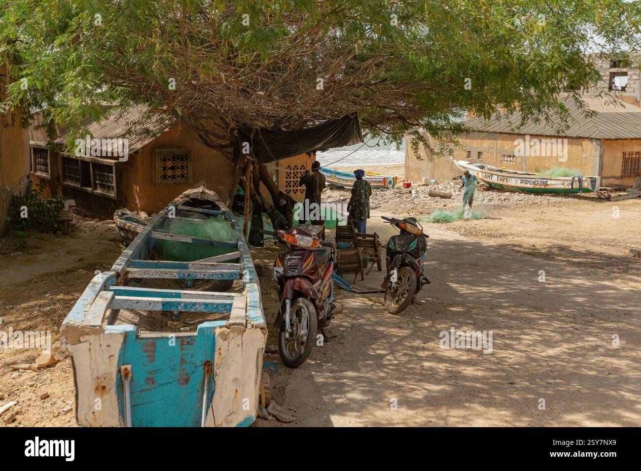 Fishing village at Atlantic ocean coast in Popenguine-Ndayane town in ...