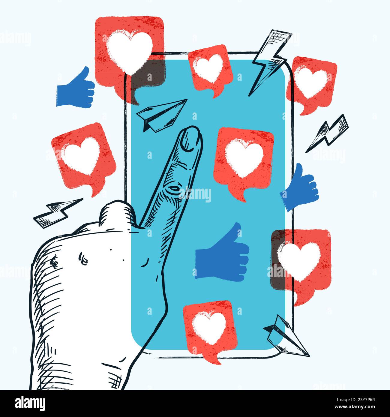 Social media multimedia hand Stock Vector Images - Alamy