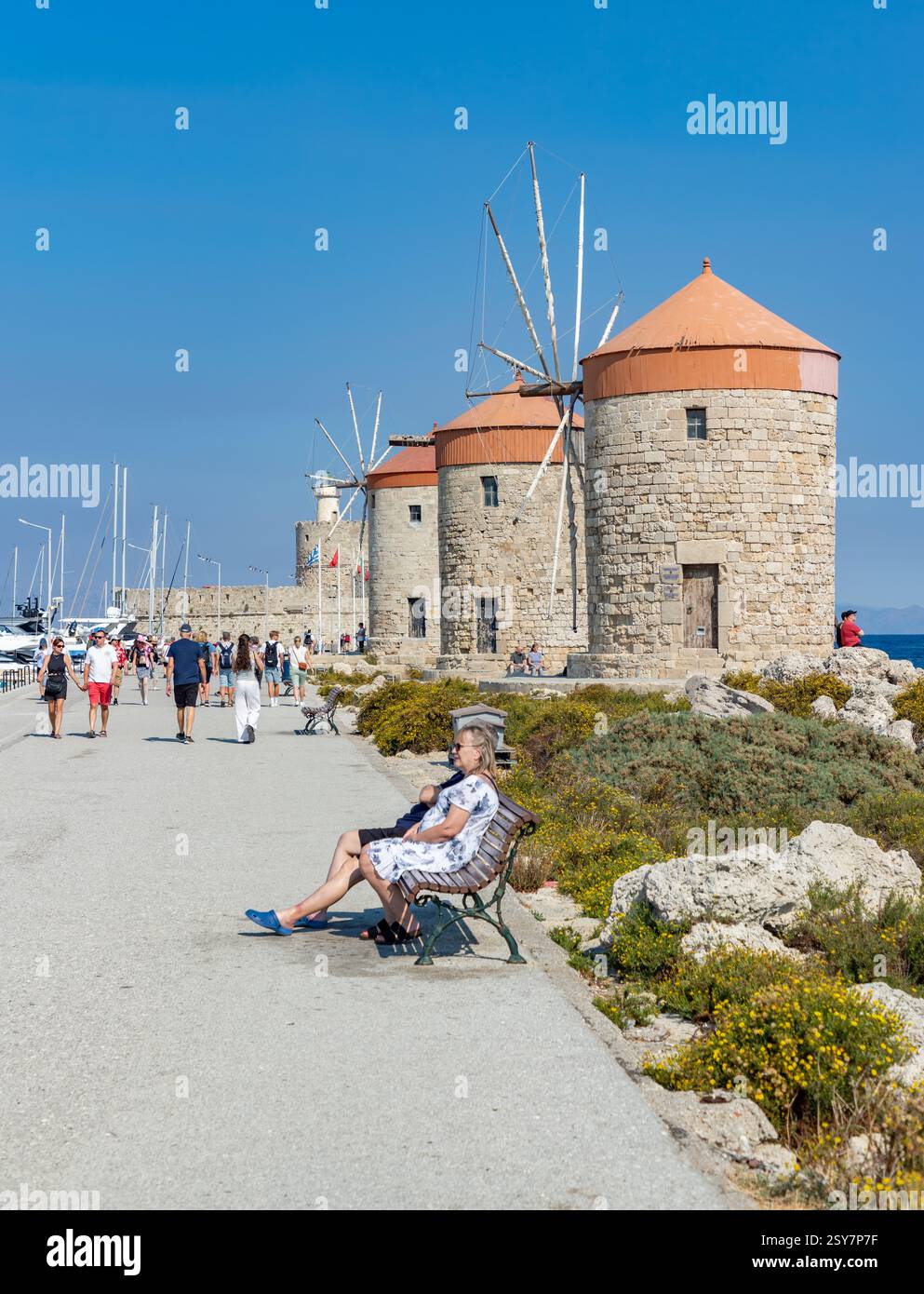 A picture of the Rhodes Windmills Stock Photo - Alamy
