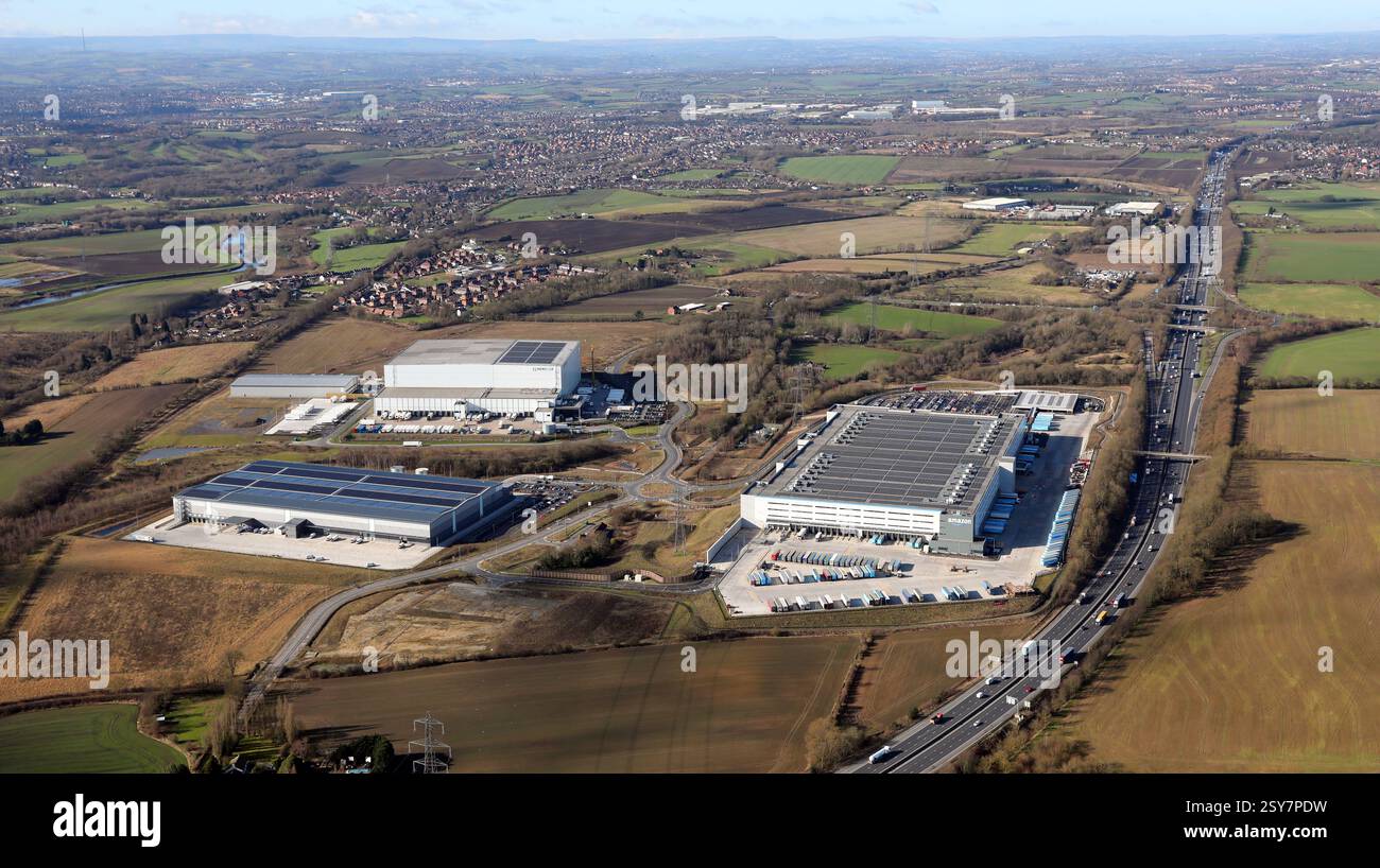 aerial view of the Amazon DSA6 warehouse & the NewCold refrigerated ...