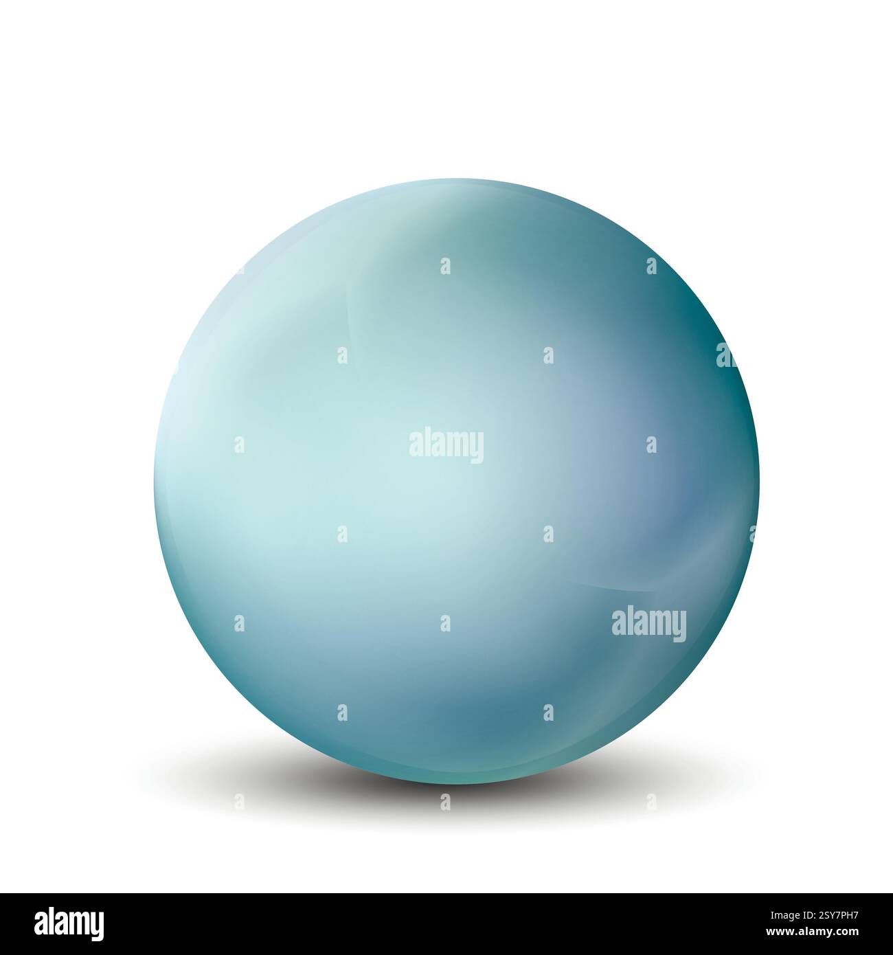 Glass blue ball or precious pearl. Glossy realistic ball, 3D sphere ...