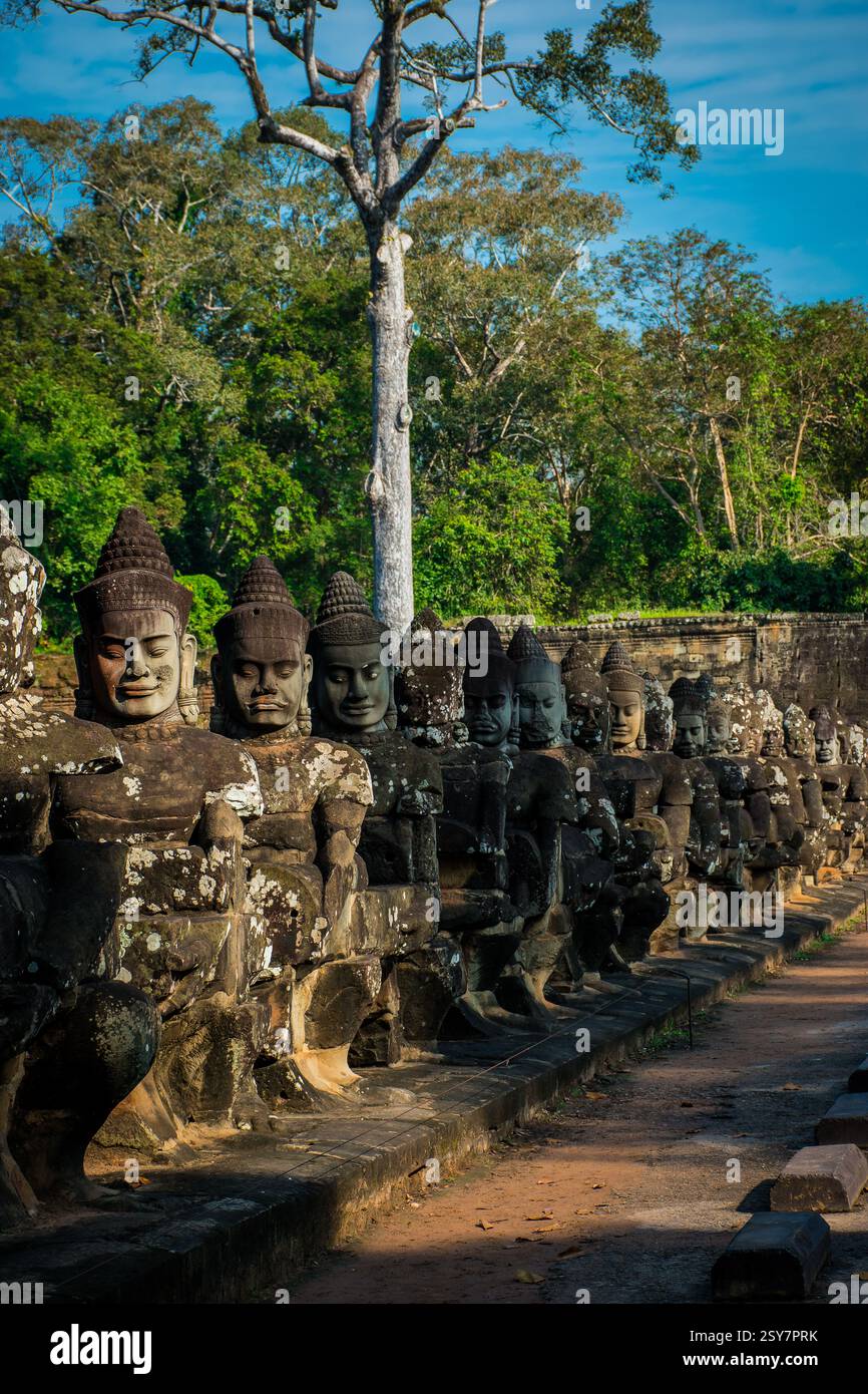 Exploring the Bayon temples at the archaeological sites in Cambodia ...