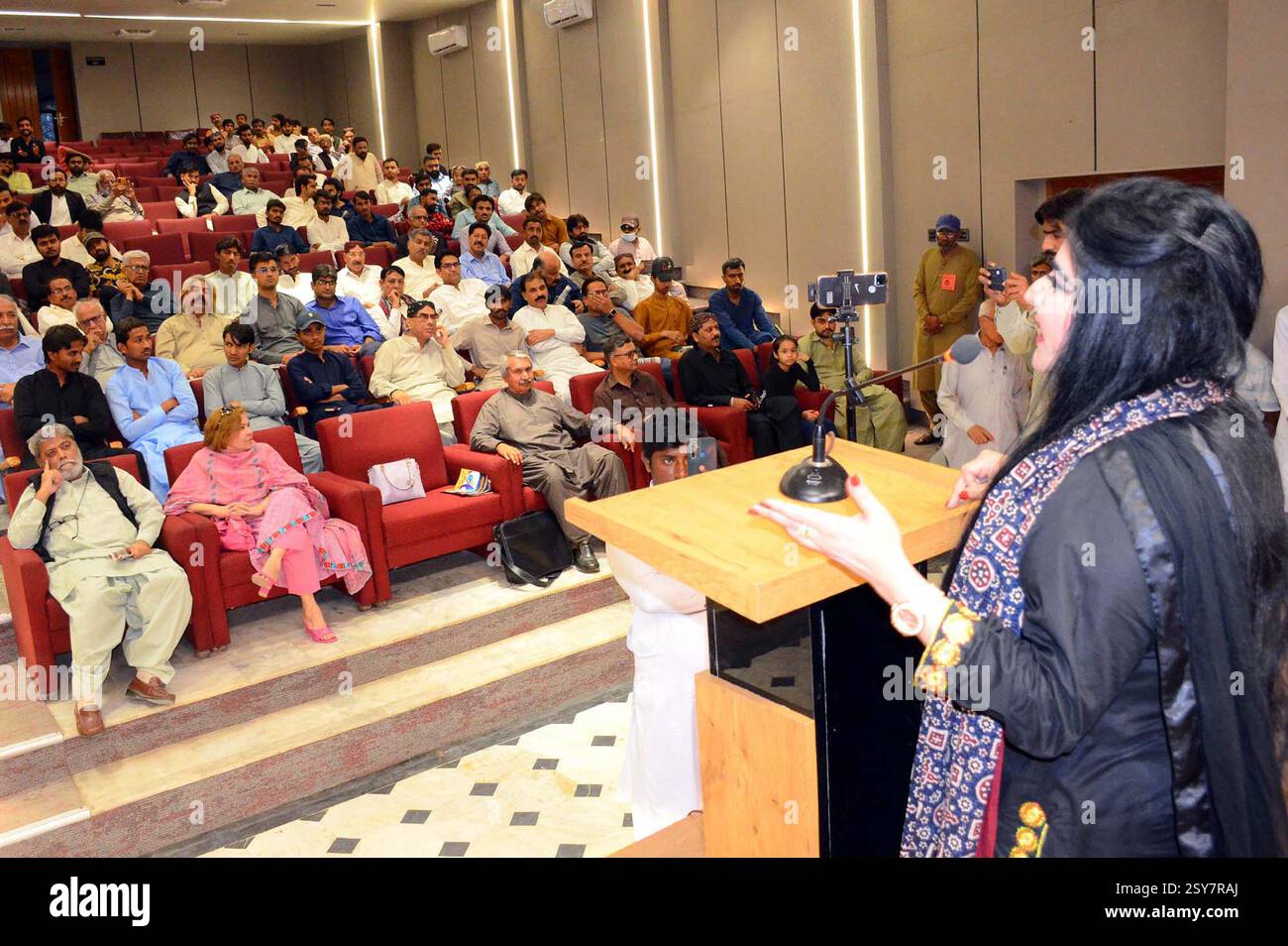 Former Senator, Sassui Palijo addresses during the 7th death ...