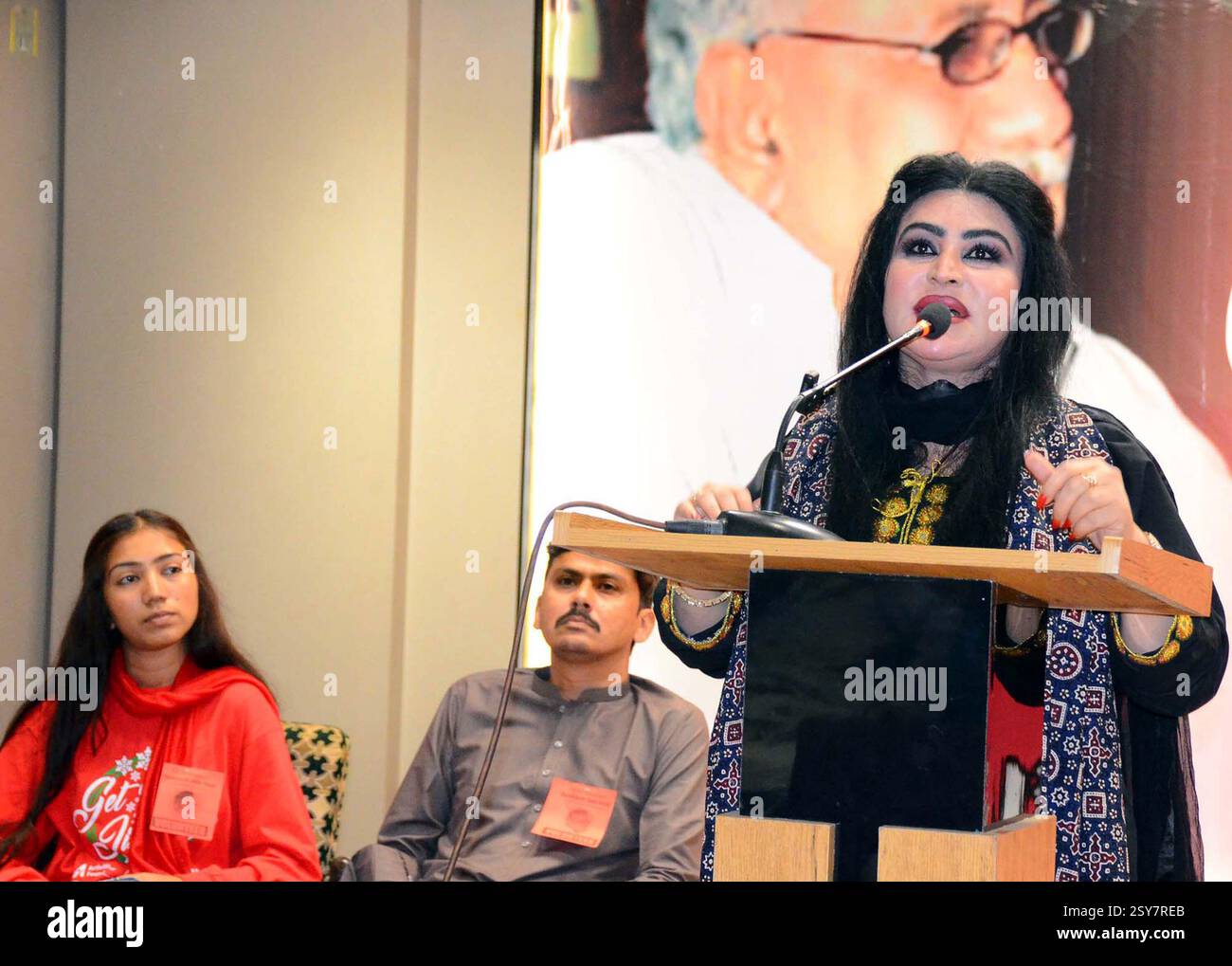 Former Senator, Sassui Palijo addresses during the 7th death ...