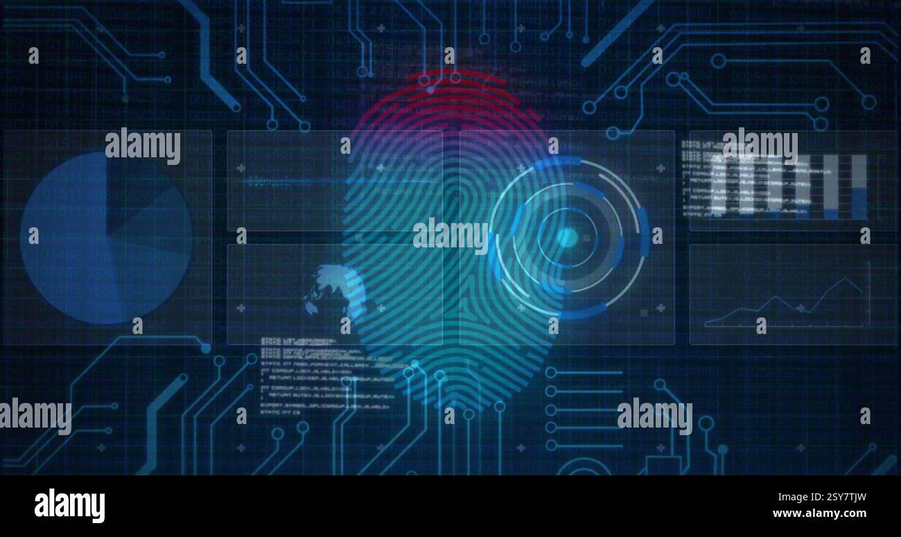 Fingerprint scanning and data processing image over digital circuit ...