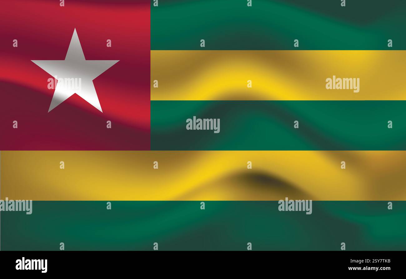 Flag of Togo. National symbol in official colors. Template icon ...