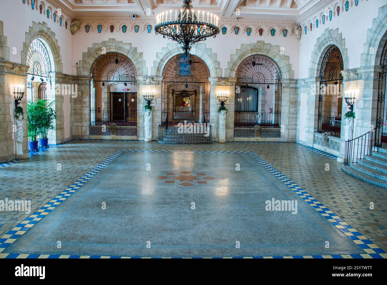 A beautiful entertainment hall at Flagler House in West Palm beach ...