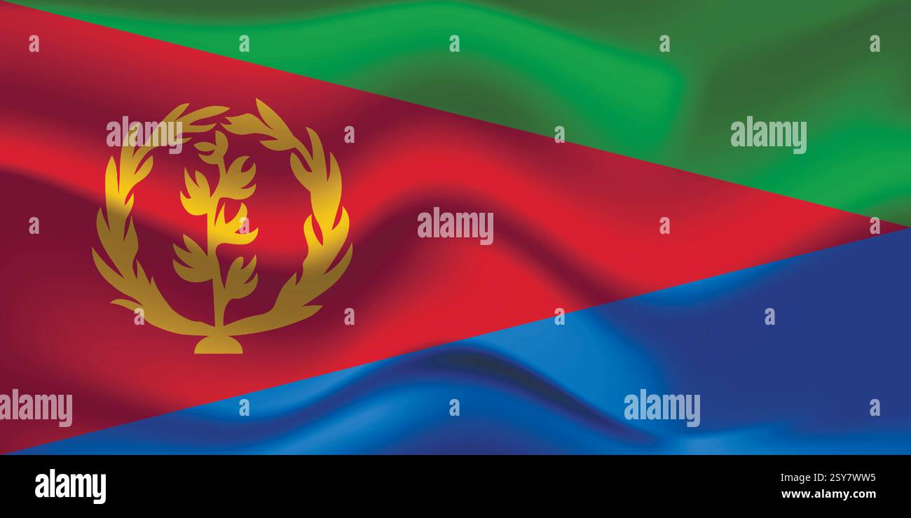Flag of Eritrea. Eritrean national symbol in official colors. Template icon. Abstract vector ...