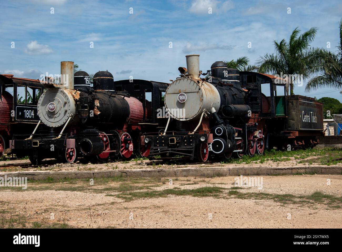 Old vintage steam engine locomotives that were used on sugar ...