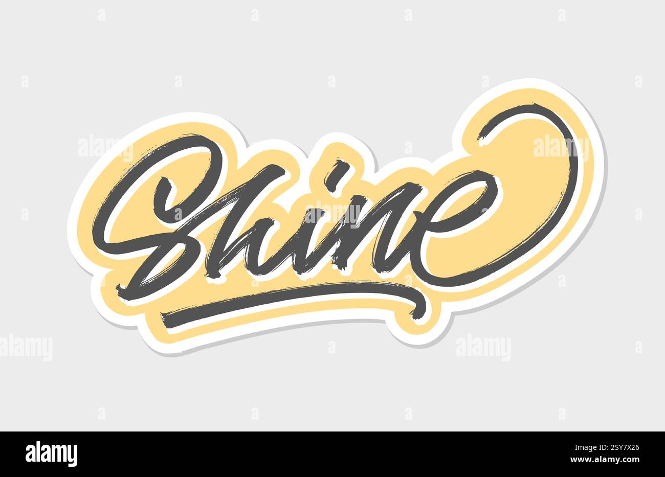 Shine. Handwritten words with a brush. Calligraphy in vector Stock ...