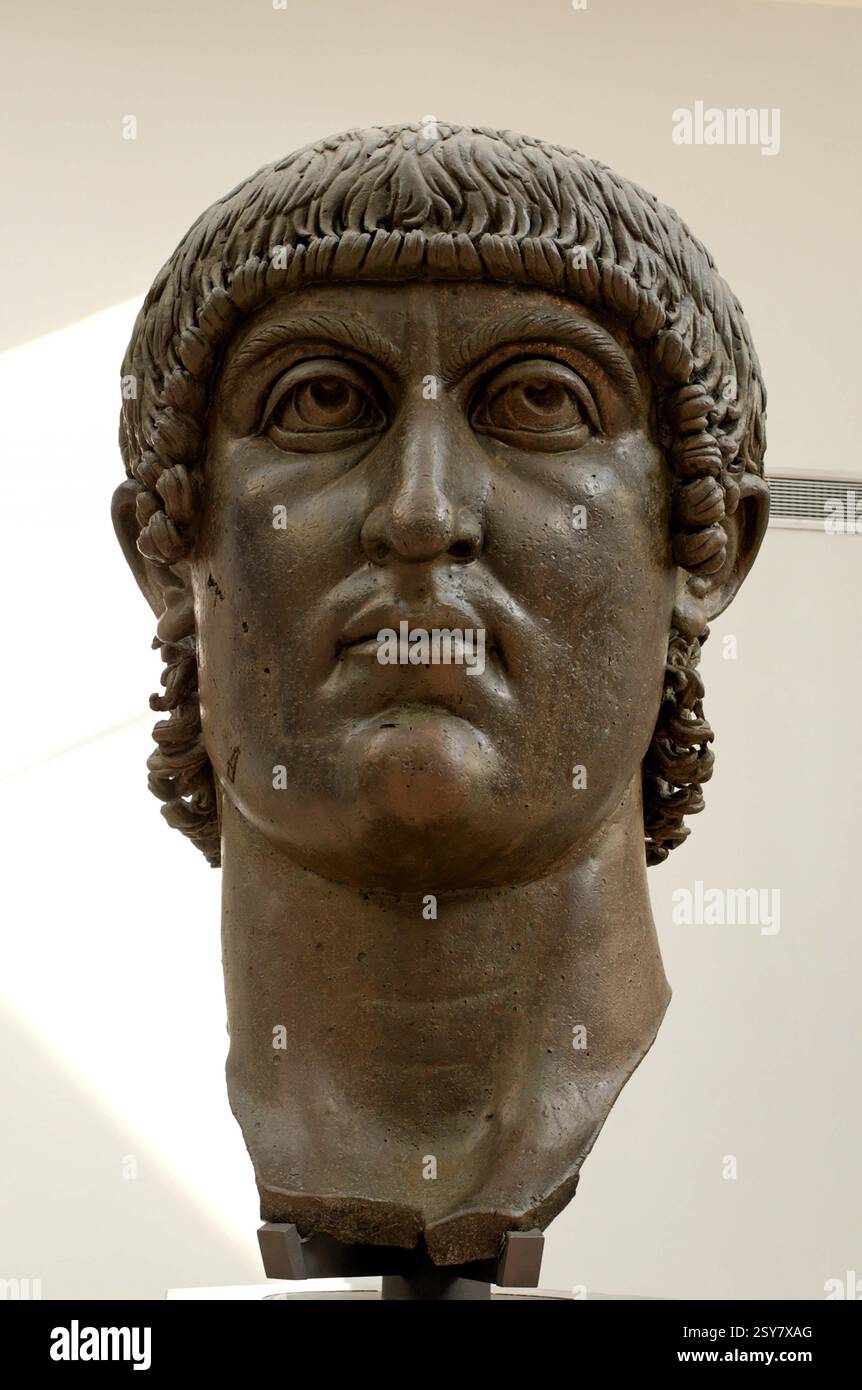 Head of Constantine the Great, part of a colossal statue. Bronze, 4th ...