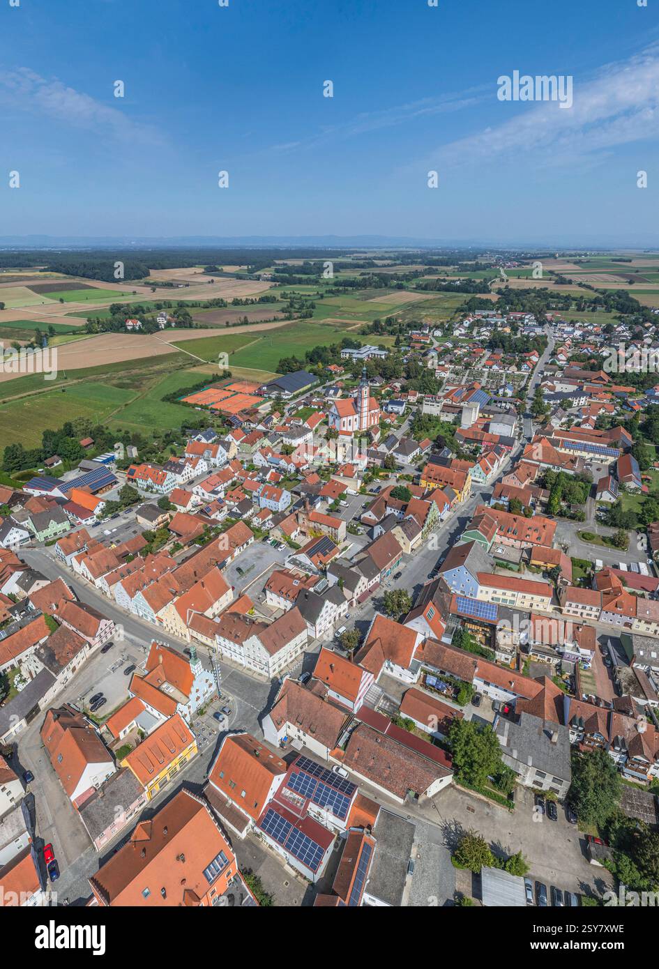 View of the valley of the Kleine Laber around Geiselhöring near ...