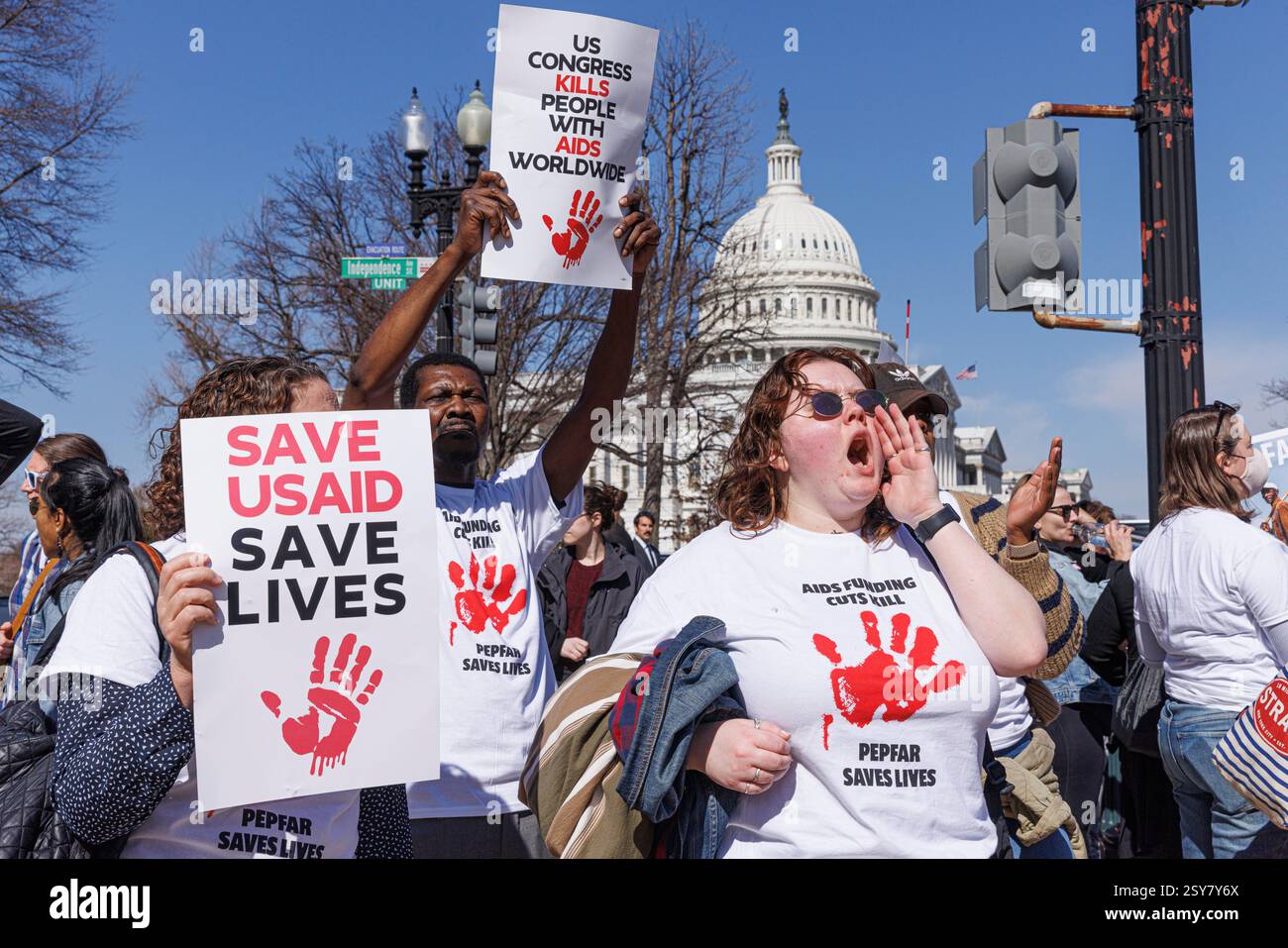 Washington, United States Of America. 26th Feb, 2025. Protesters rally ...