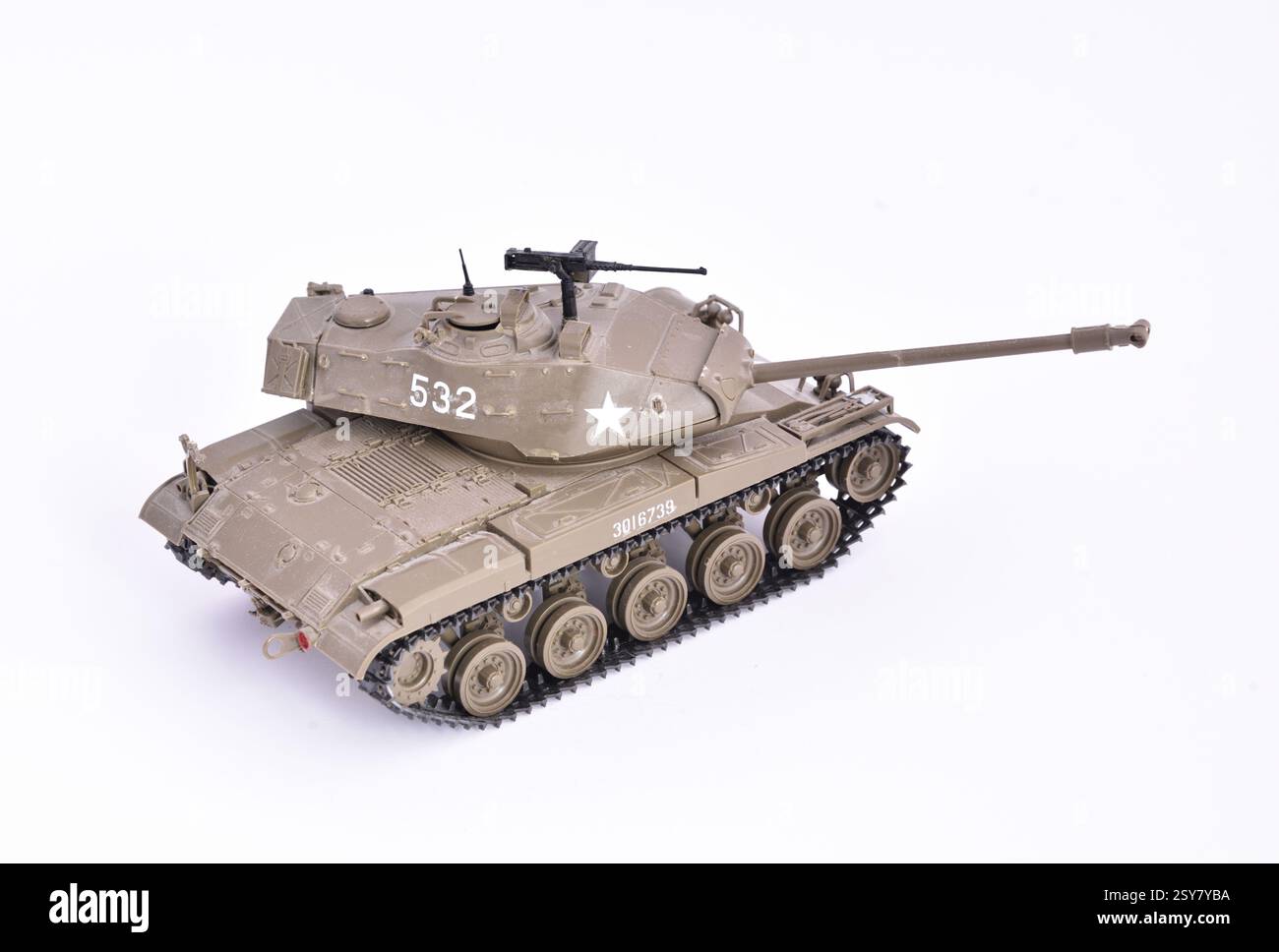 Plastic toy, completed and painted model for gluing. American tank from ...