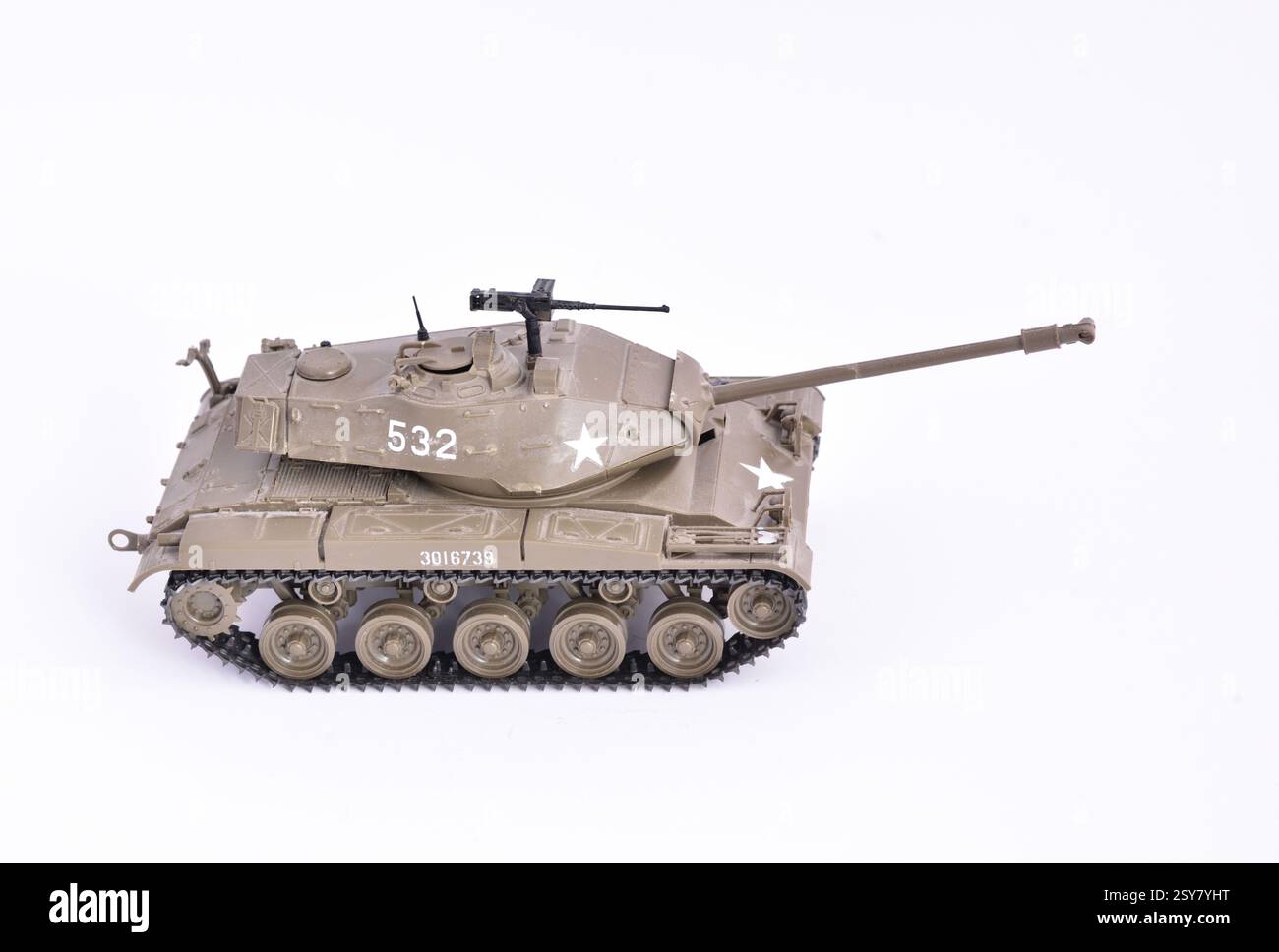 Plastic toy, completed and painted model for gluing. American tank from ...