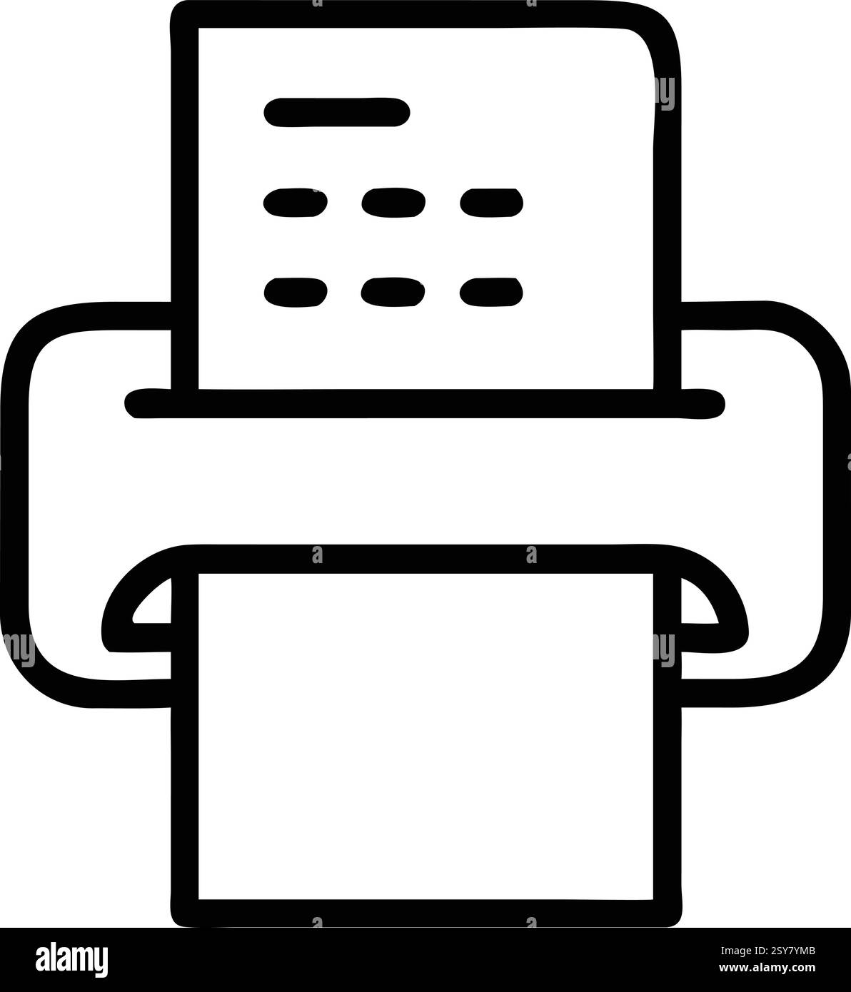 Printer Icon with Document - Simple Line Drawing Stock Vector Image ...