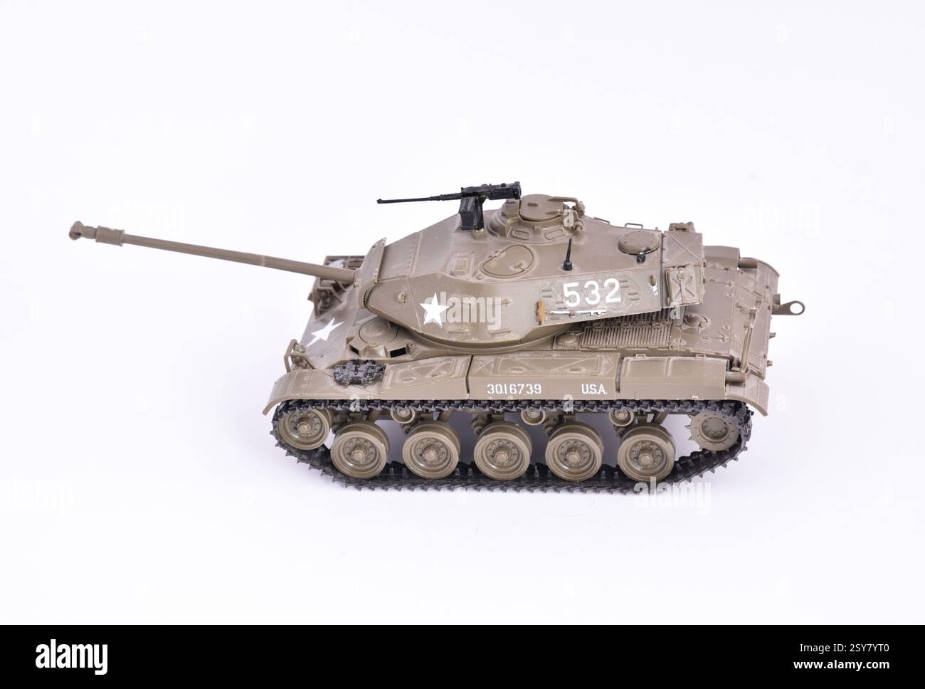 Plastic toy, completed and painted model for gluing. American tank from ...