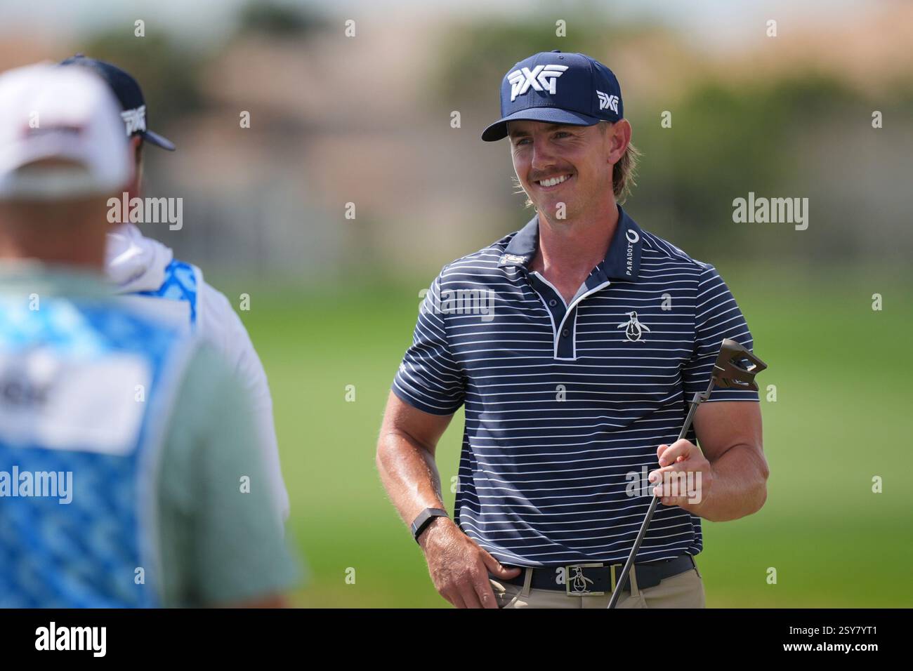 Jake Knapp smiles as he finishes with a 59 in the first round of the ...